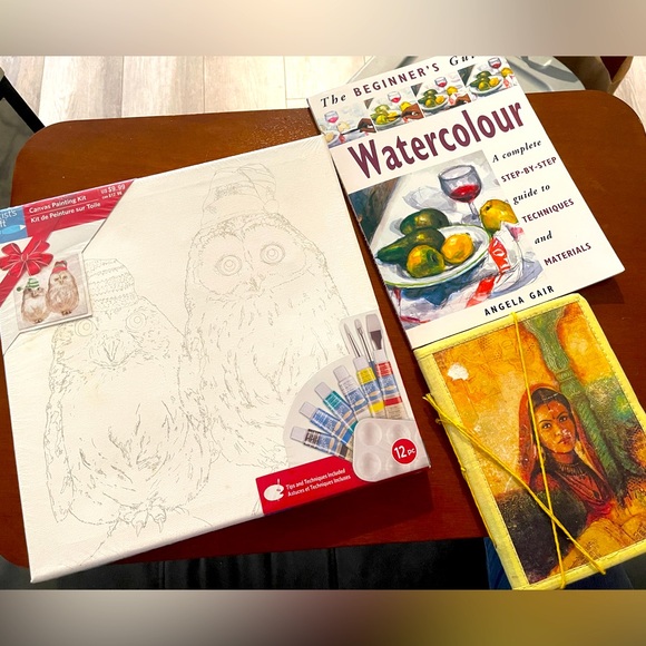 Art | Art Bundle Canvas Painting Kit Watercolor Book Artist Notebook ...